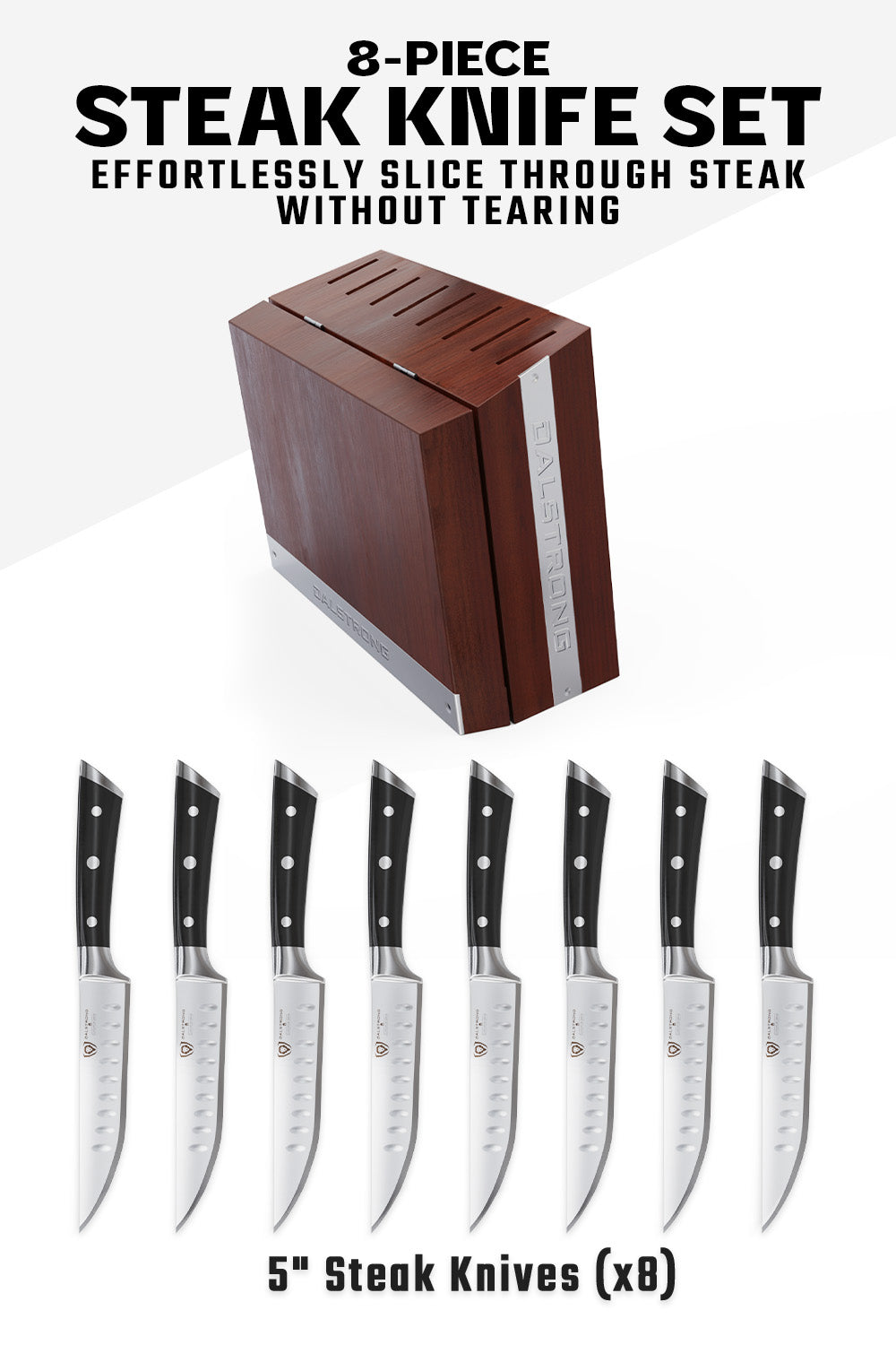 8 Piece Steak Knife Block Set Gladiator Series Dalstrong Dalstrong UK