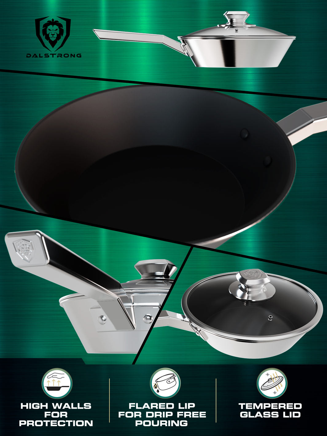9 Frying Pan Skillet ETERNA Non Stick Oberon Series Dalstrong